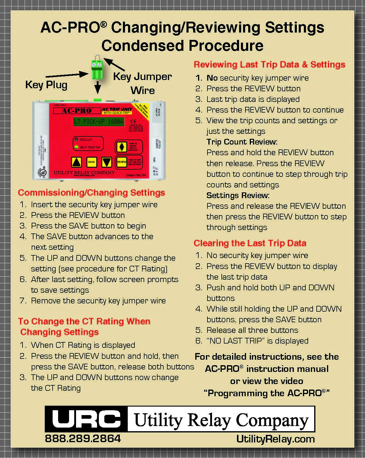 Change and Review Settings at Utility Relay Company